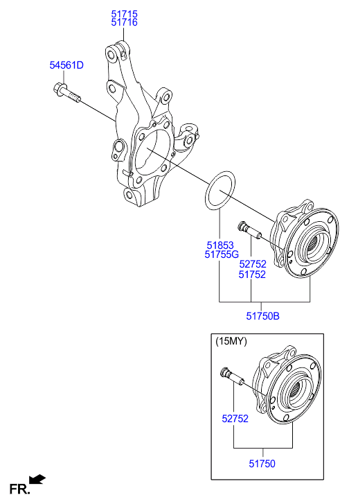Шпилька колеса Kia&Hyundai (OE) OEM 51752-07000