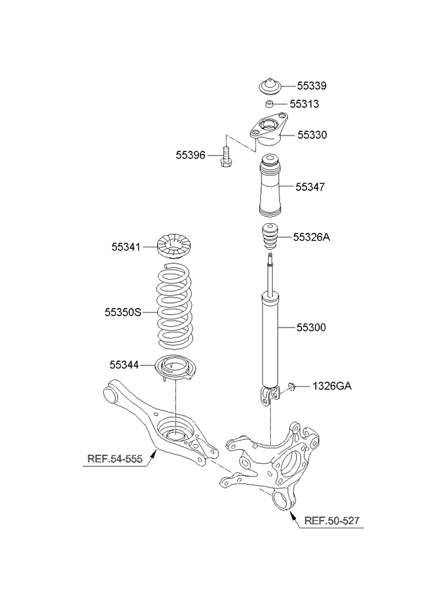 Опора заднего амортизатора Elantra, Ceed MOBIS 55330-2H000